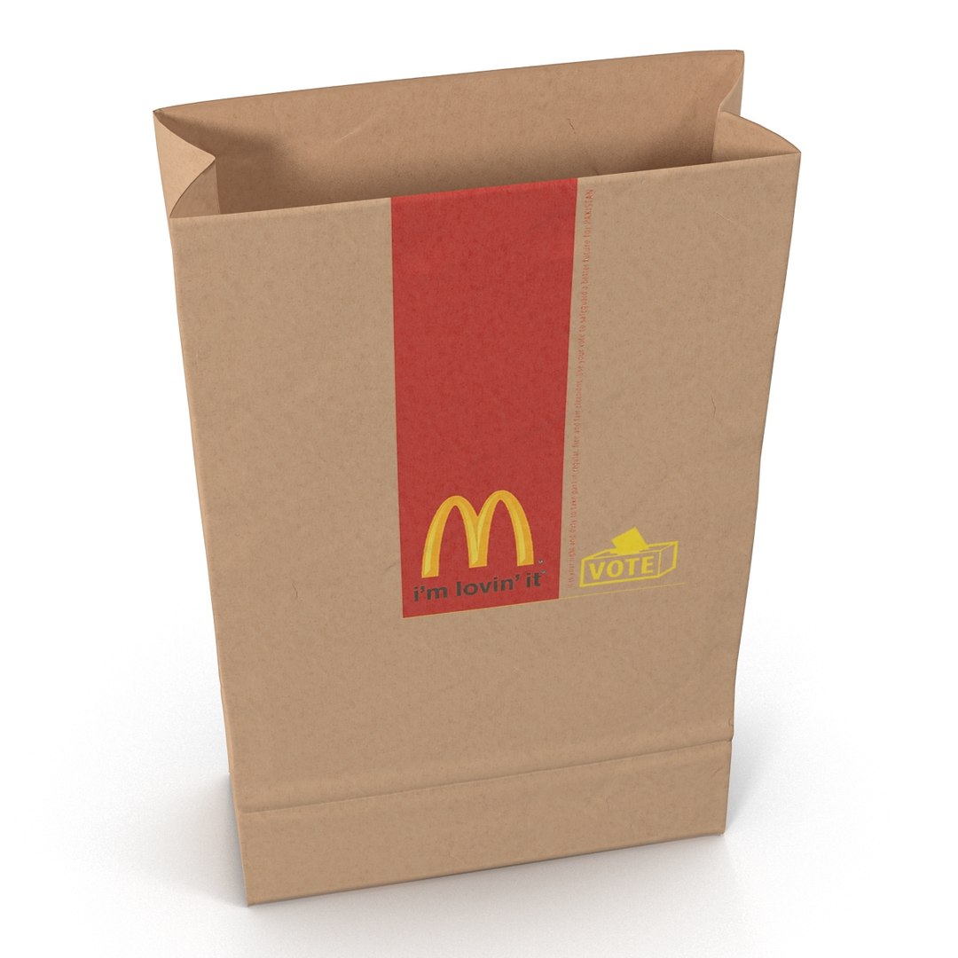 fast food paper bag c4d