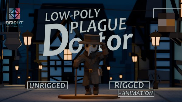Modello 3D VERSIONE ANIMATA truccata MEDICO DELLA PESTE A BASSI POLY ...