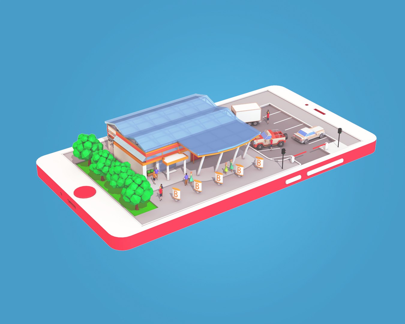 Supermarket Phone Screen 3D Model - TurboSquid 1246700