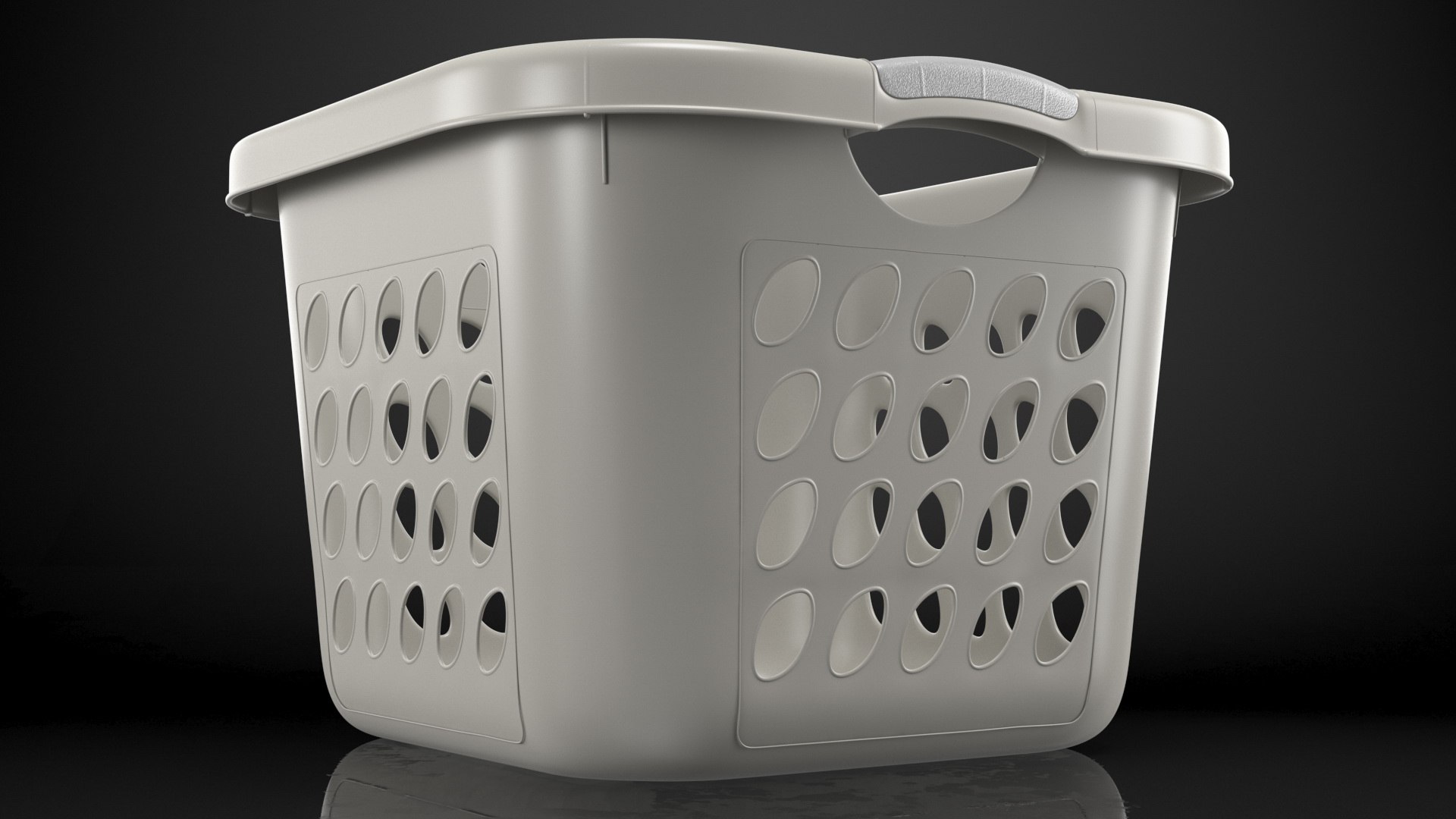 Square Plastic Laundry Basket Grey 3D Model - TurboSquid 1872190