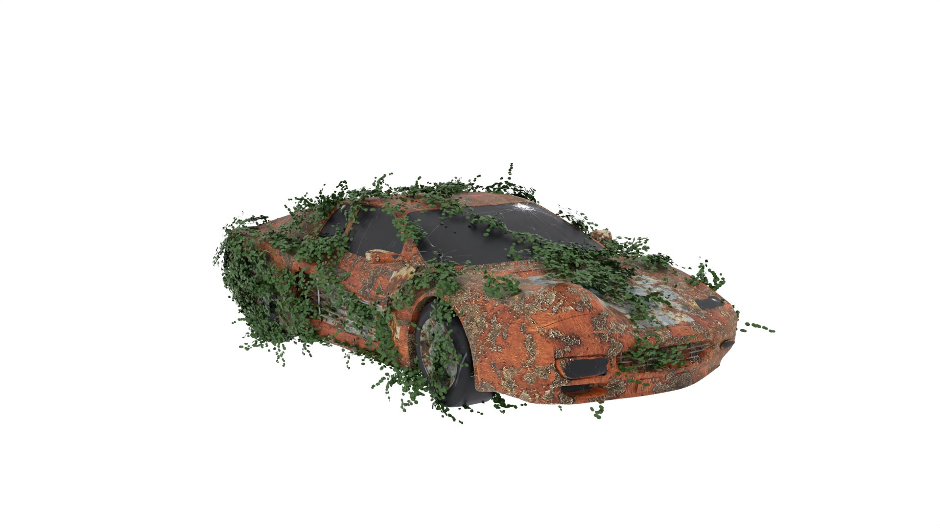 3D Damaged Rusted Sport Car Model - TurboSquid 2034704