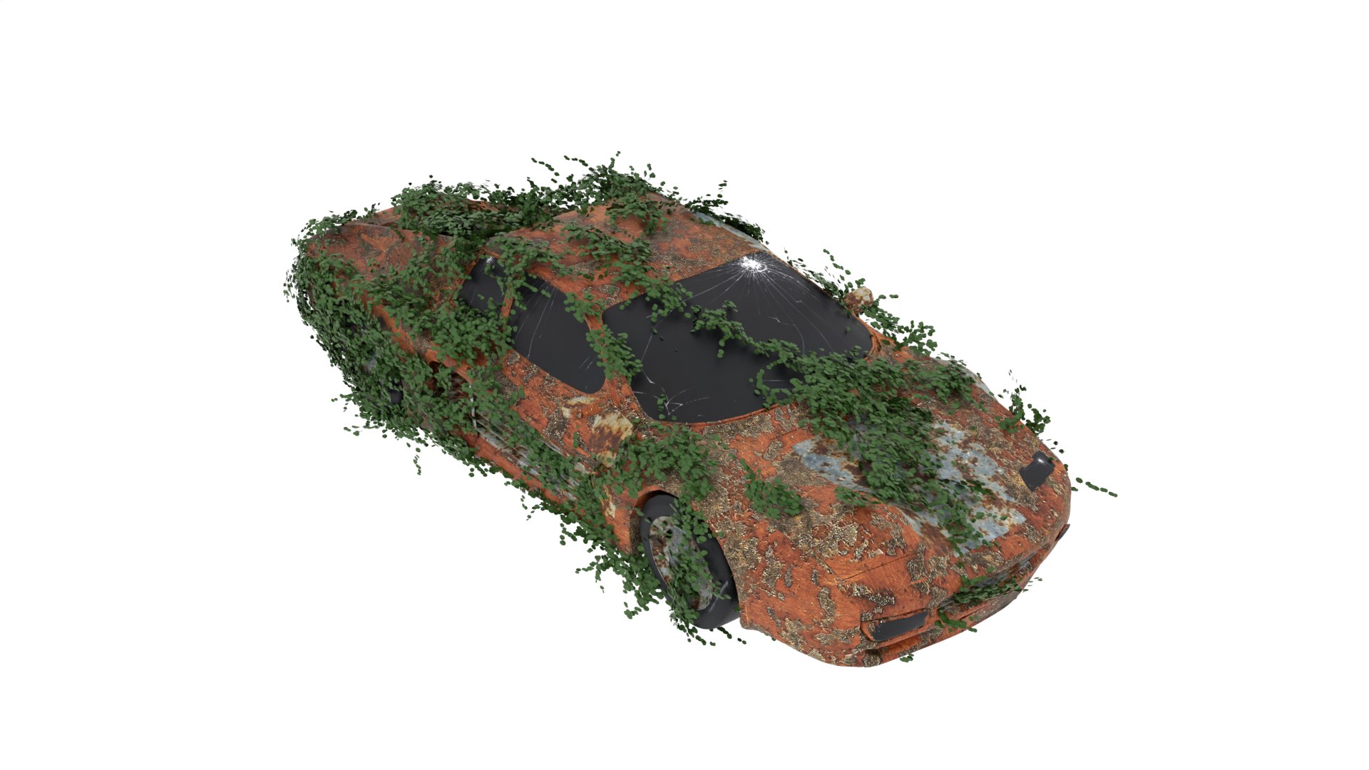 3D Damaged Rusted Sport Car Model - TurboSquid 2034704