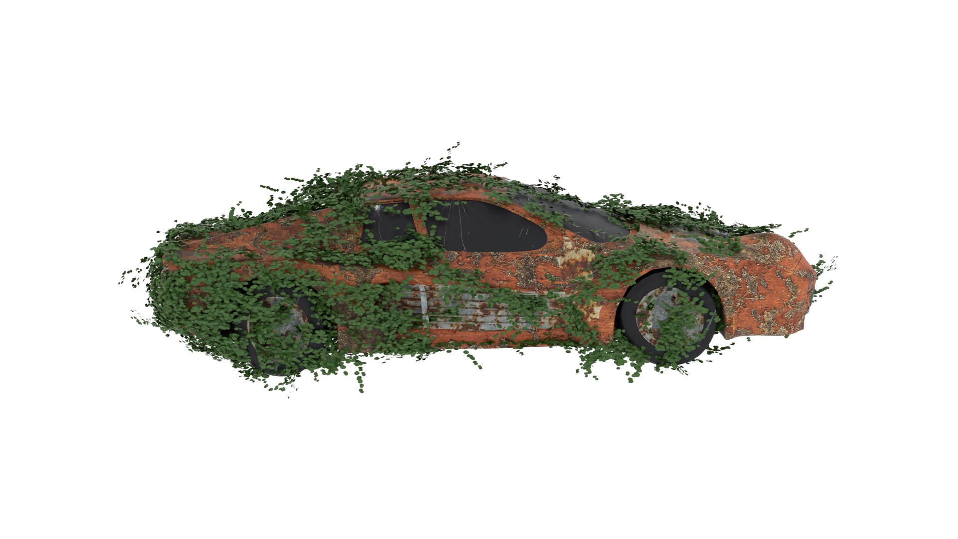 3D Damaged Rusted Sport Car Model - TurboSquid 2034704