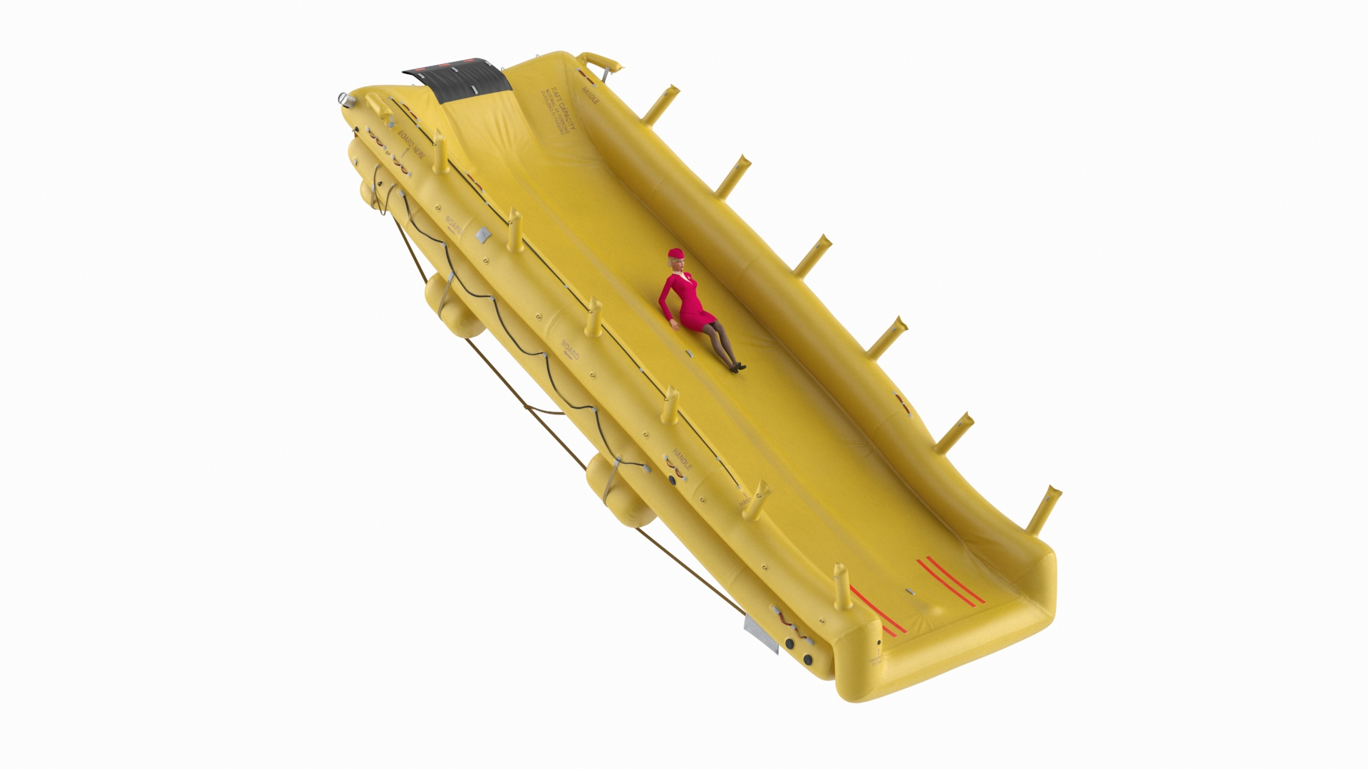 Inflatable Evacuation Slide With Airline Hostess 3D Model - TurboSquid ...