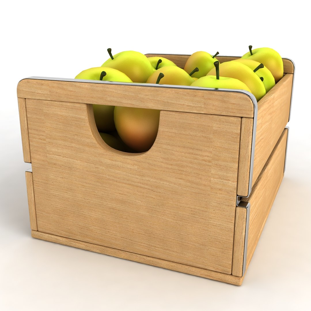 Apple Crate 3d Model