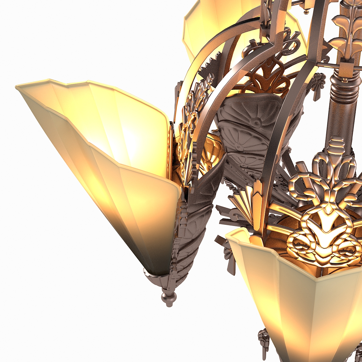 3d art deco chandelier