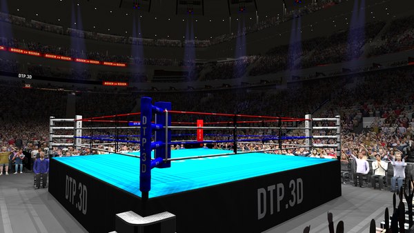 modelo 3d MSG Boxing Arena con audiencia animada (RT) - TurboSquid 1456602