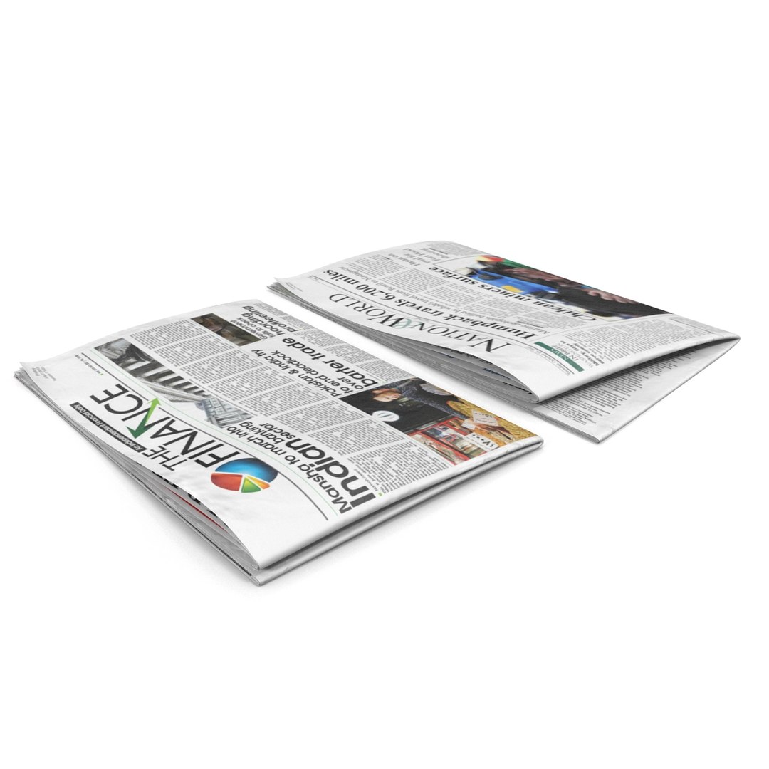 3d Model Newspapers Realistic
