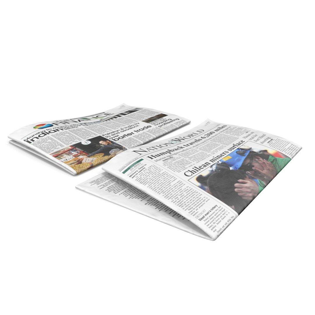 3d Model Newspapers Realistic