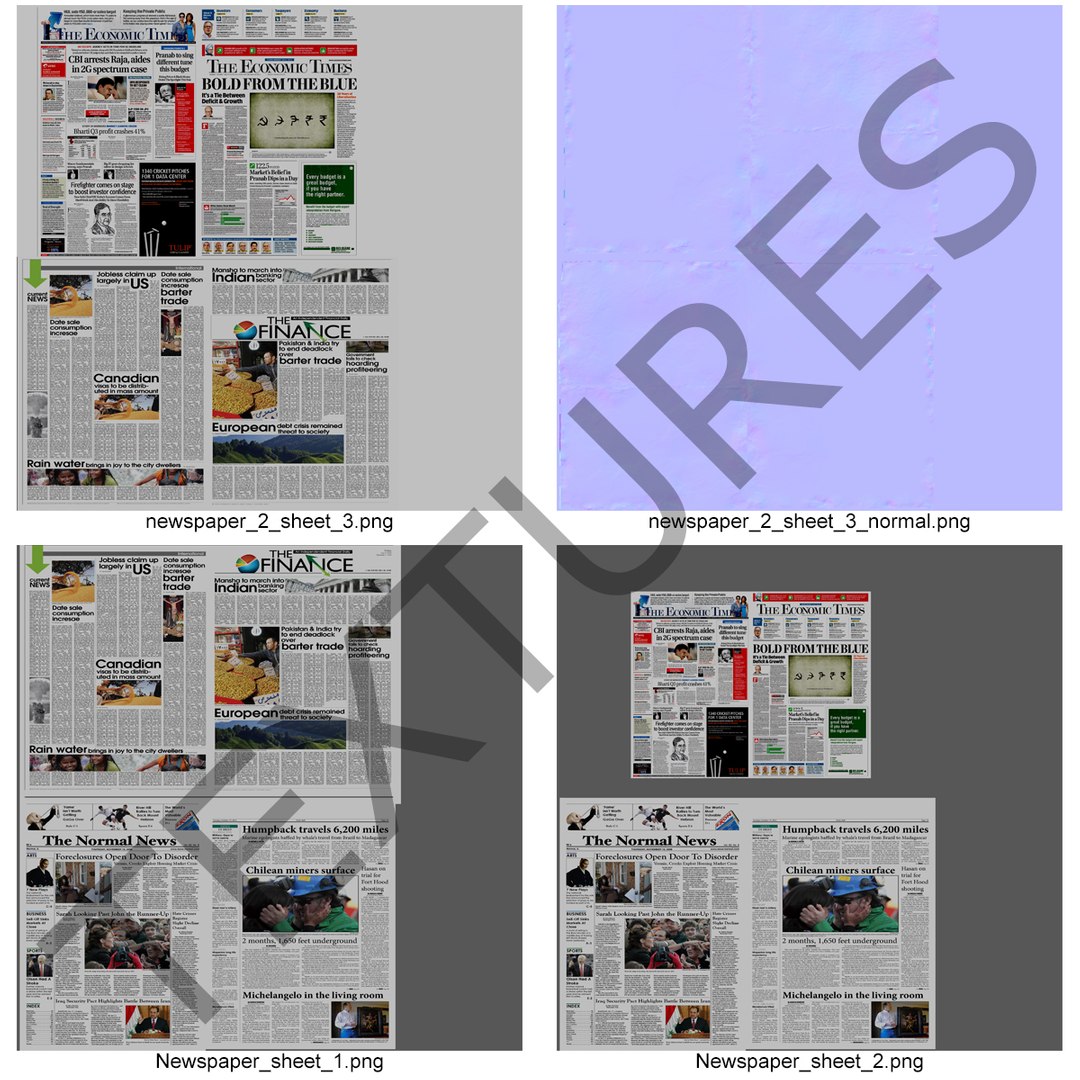 3d model newspapers realistic