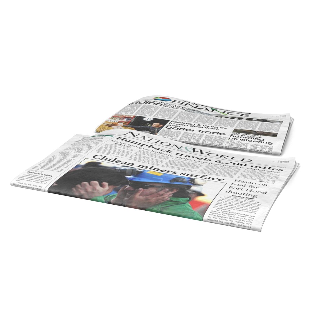 3d Model Newspapers Realistic