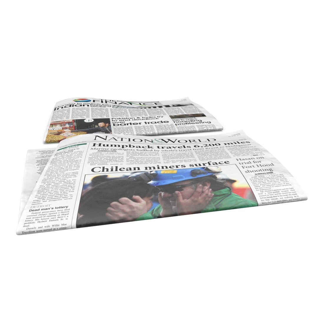 3d Model Newspapers Realistic