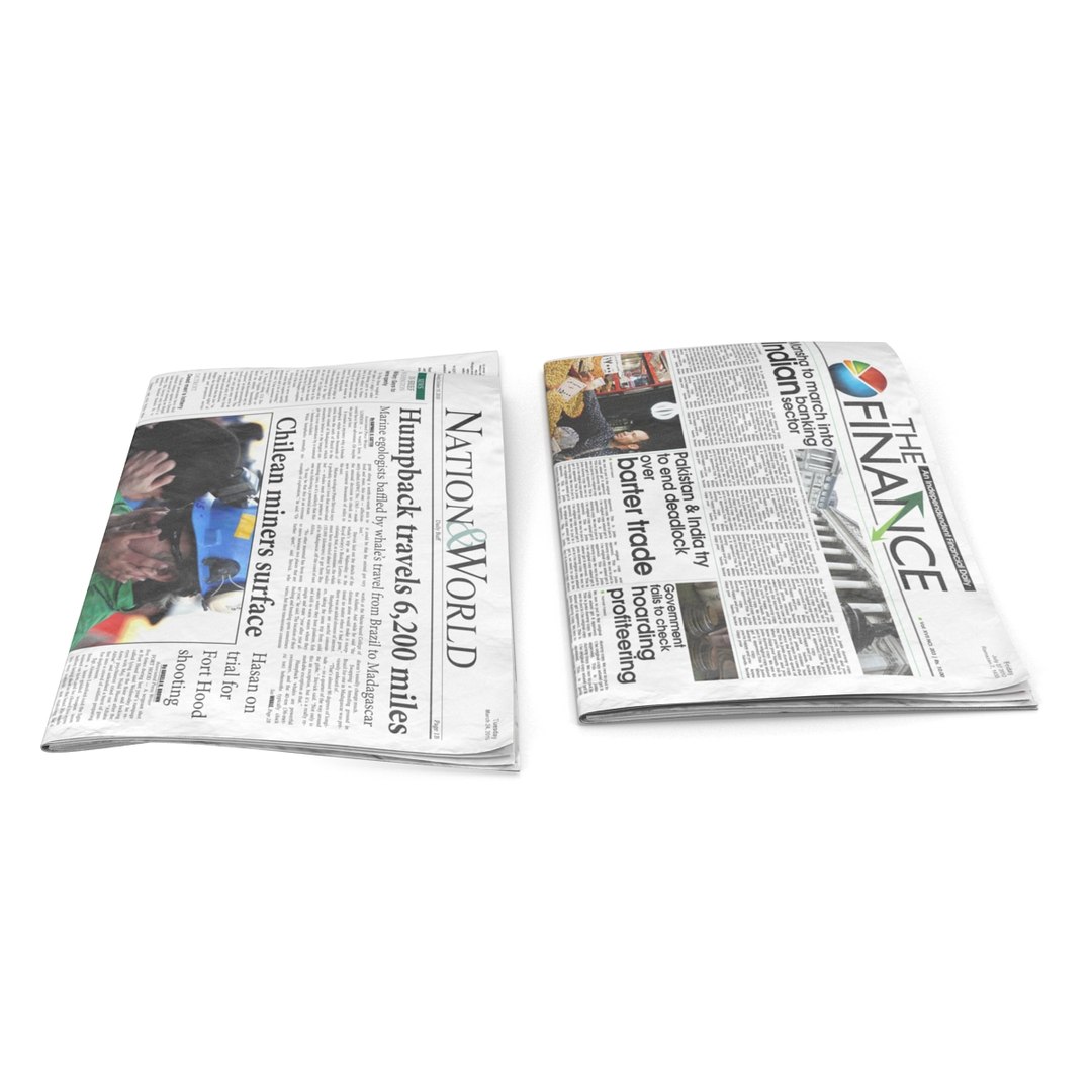 3d Model Newspapers Realistic
