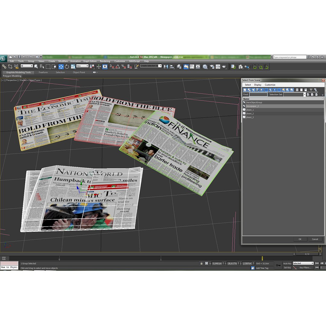 3d model newspapers realistic