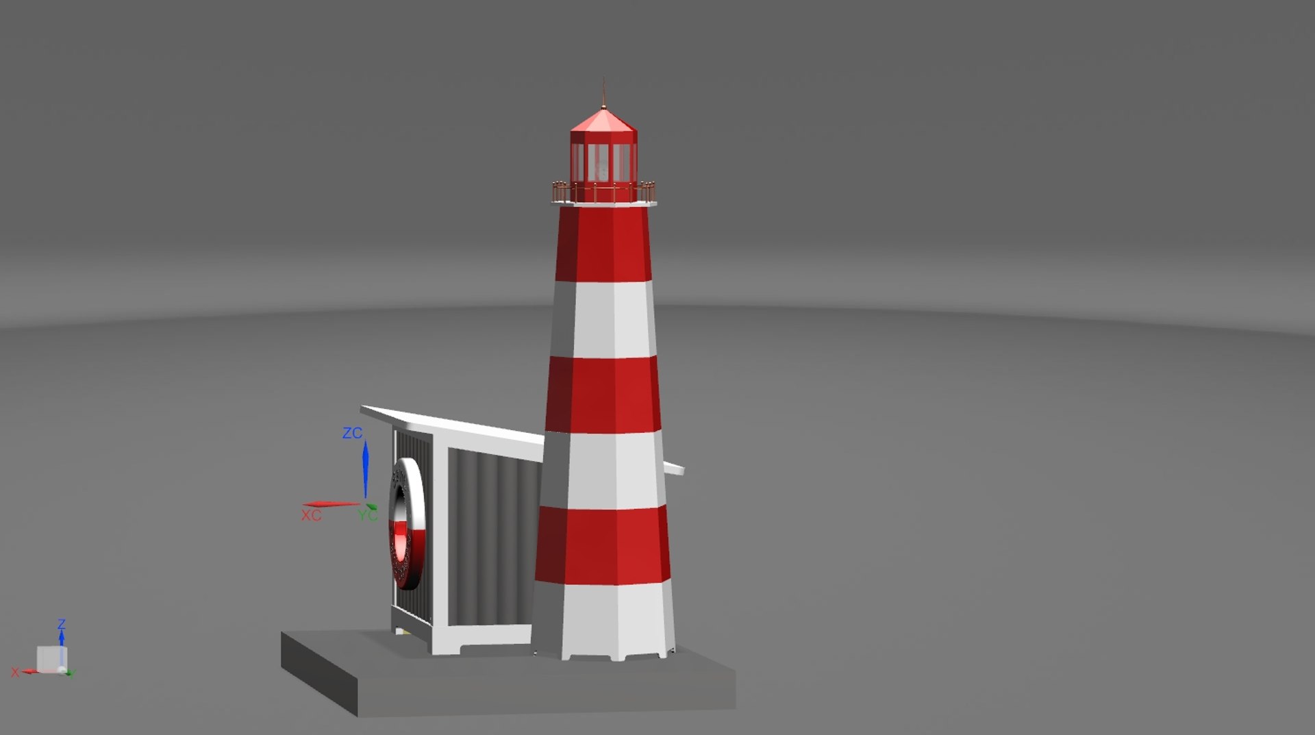 Dogs Lighthouse 3d Model