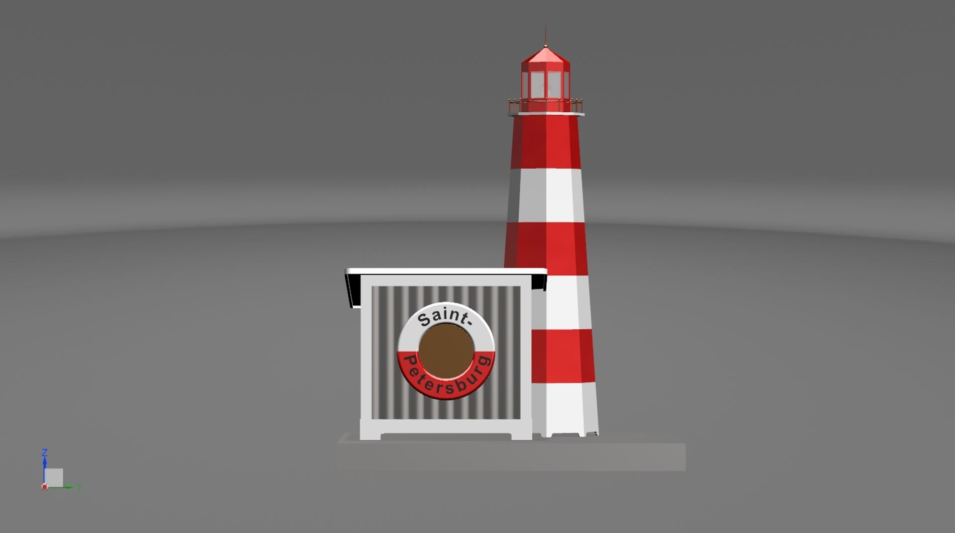 Dogs Lighthouse 3d Model