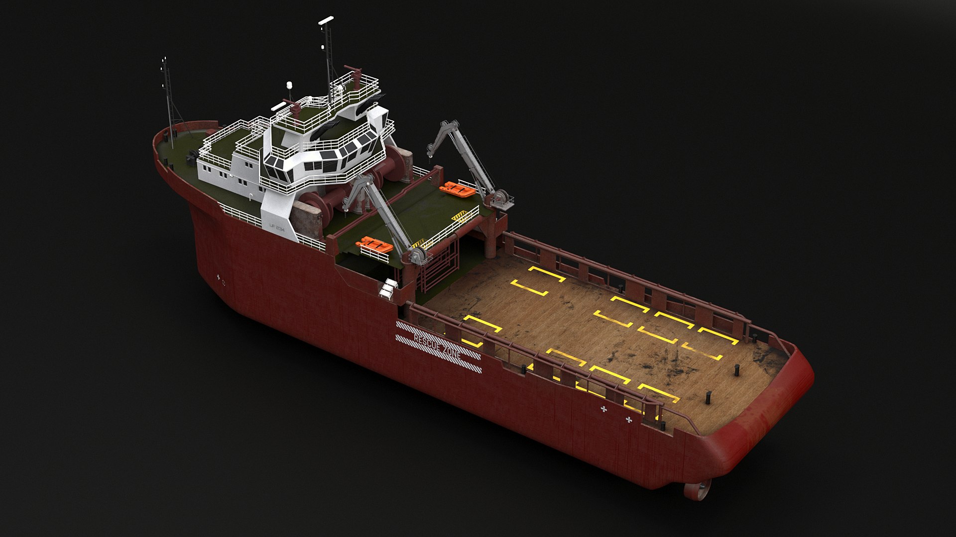 3D Model Anchor Handling Tug Supply Vessel - TurboSquid 1989204