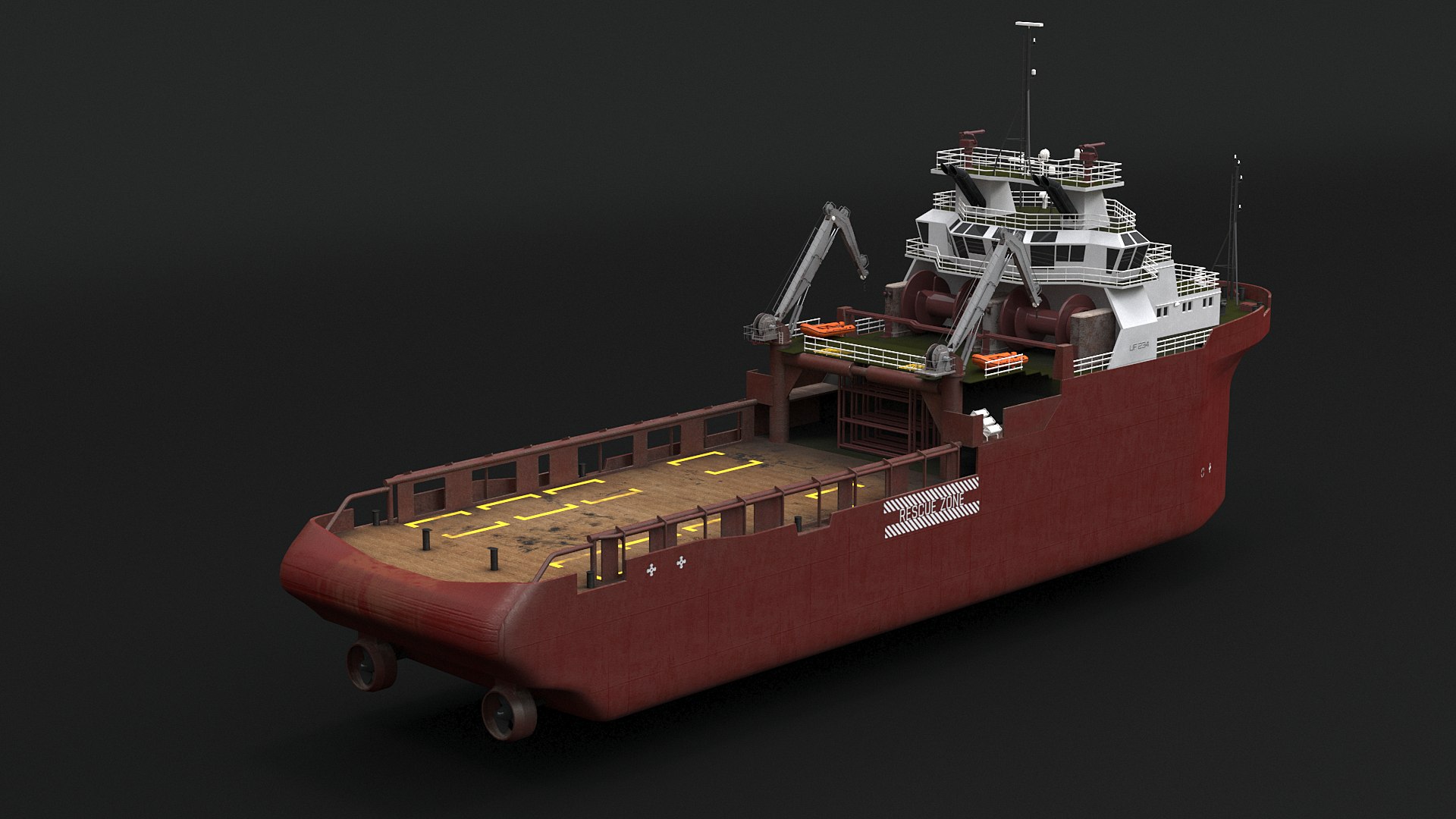 3D Model Anchor Handling Tug Supply Vessel - TurboSquid 1989204