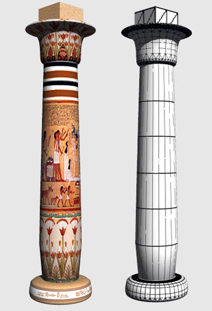 egyptian column 3d model