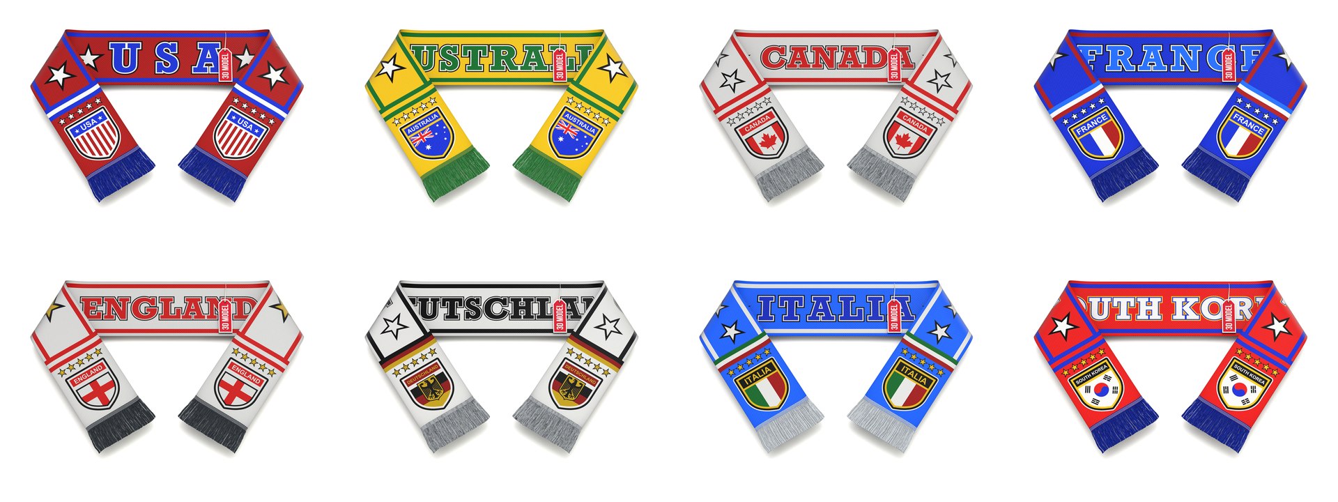 Fan Scarf 3D Model - TurboSquid 2490234