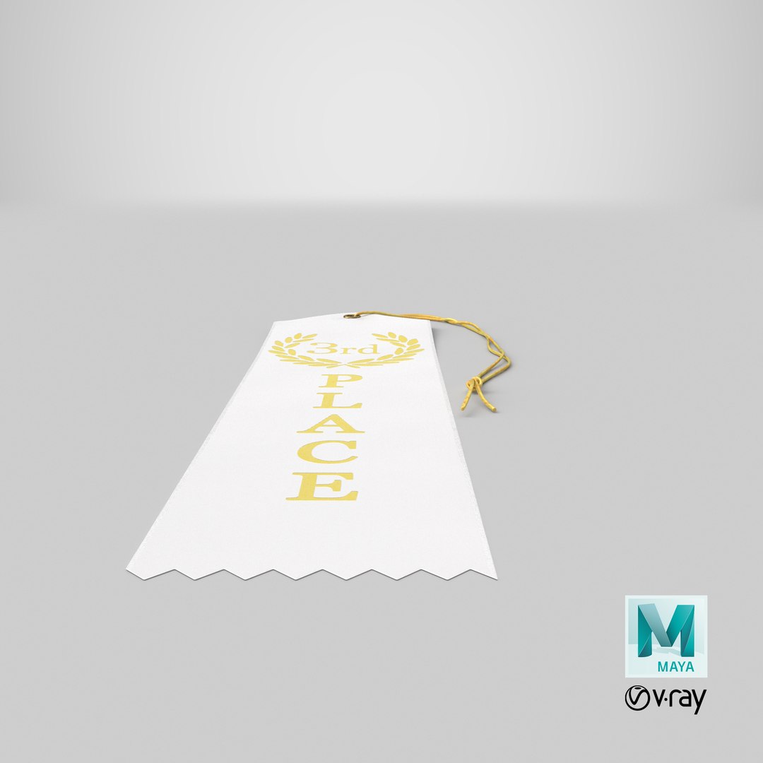 3D prize-ribbon-02---3rd-place-flat - TurboSquid 1250967