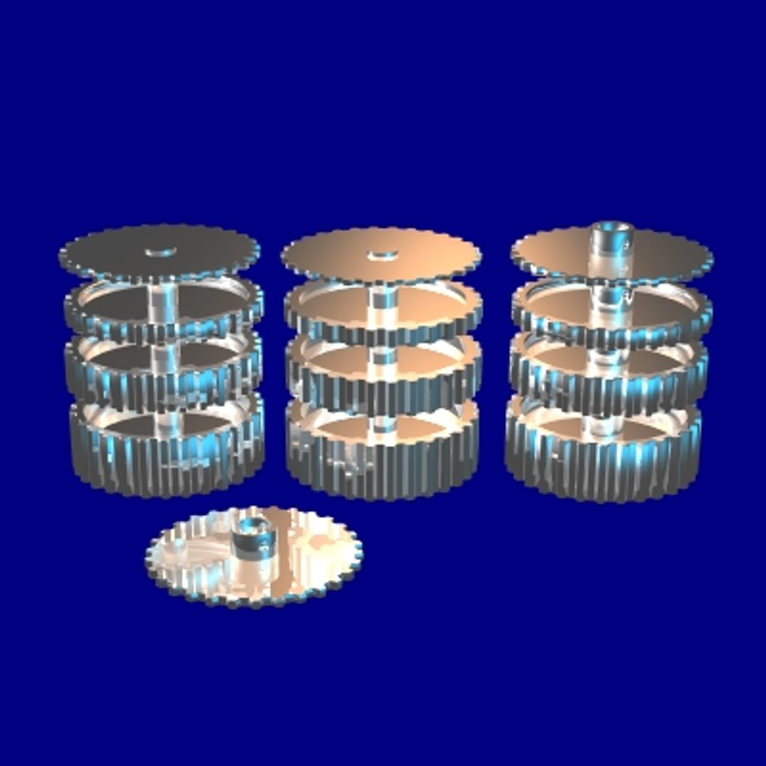 3d Model 30 Tooth Gear Set