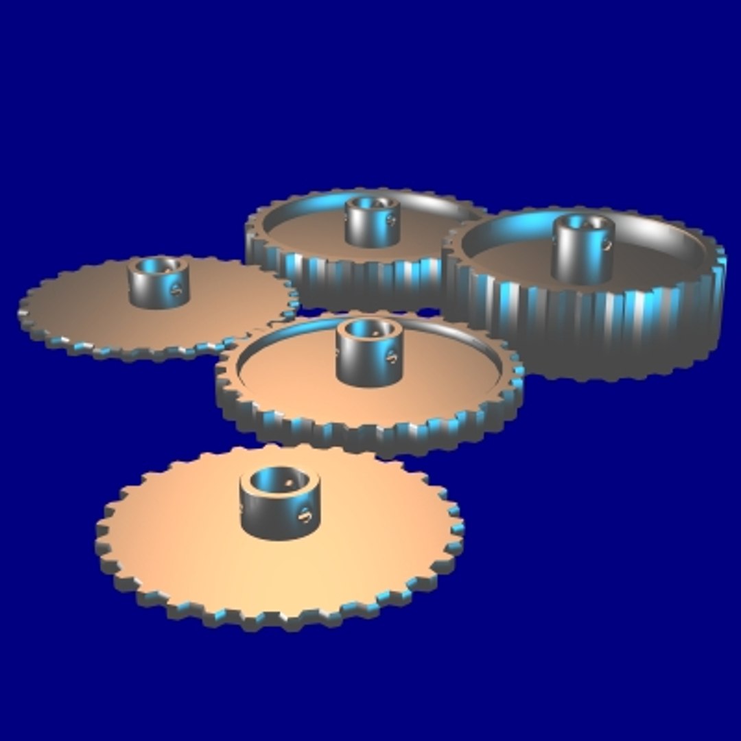 3d Model 30 Tooth Gear Set