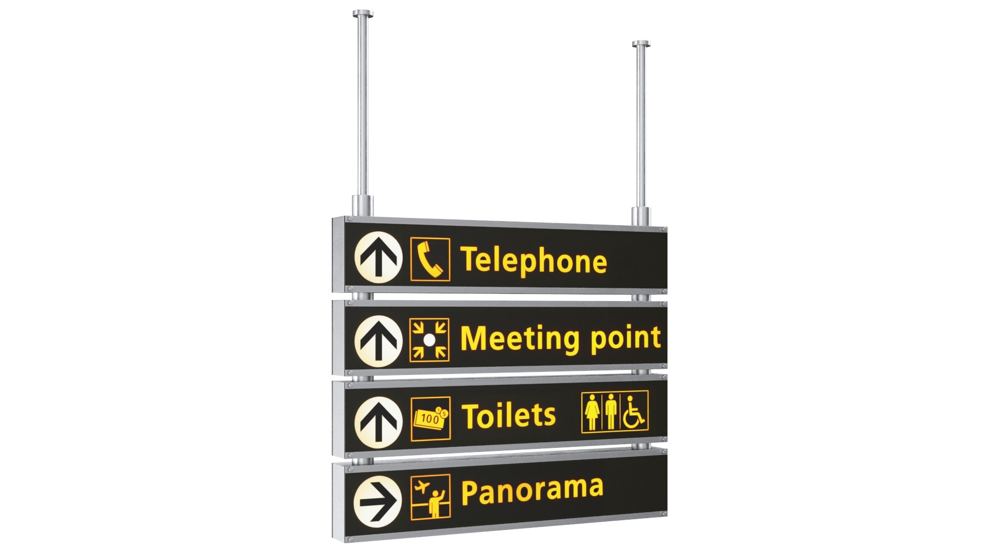 Real airport signs model - TurboSquid 1538408