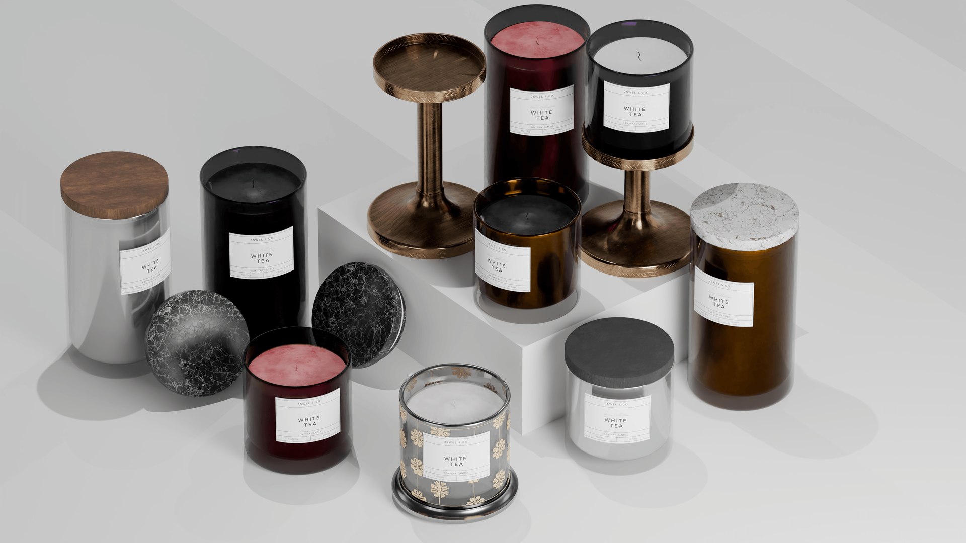 3D Scented Candles Full Set Low-poly 3D Model Model - TurboSquid 2337228
