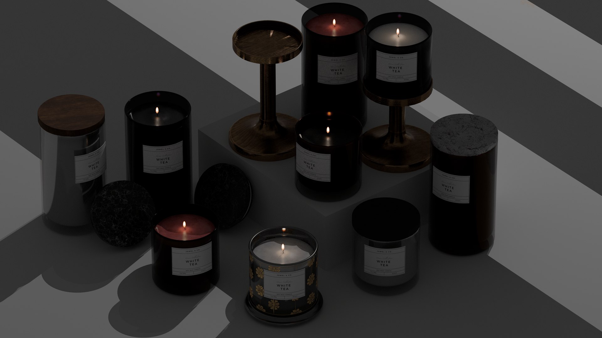 3D Scented Candles Full Set Low-poly 3D Model Model - TurboSquid 2337228