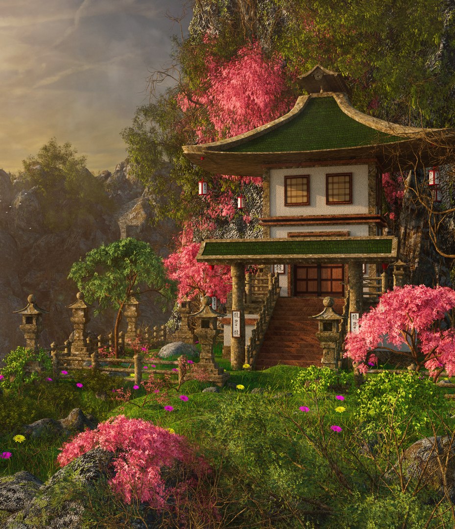 Fantasy Asian House Environment 3D Model - TurboSquid 2458961