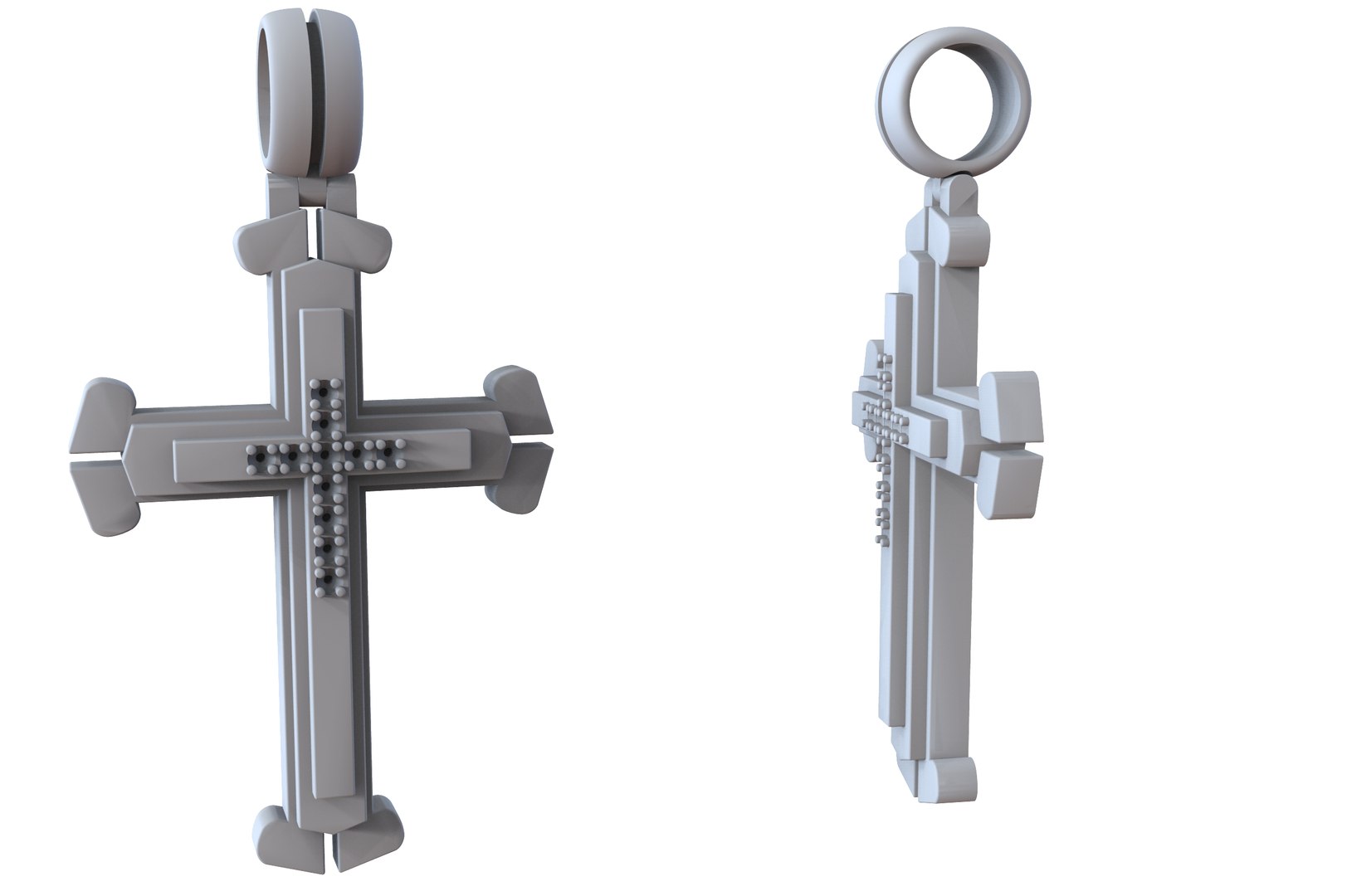 3D jewelry gold cross stones model - TurboSquid 1327494