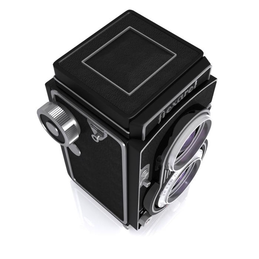 3d Vintage Flexaret Camera Lens Model
