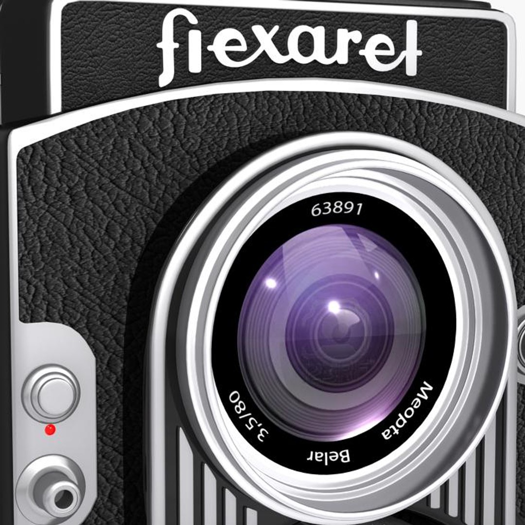 3d Vintage Flexaret Camera Lens Model