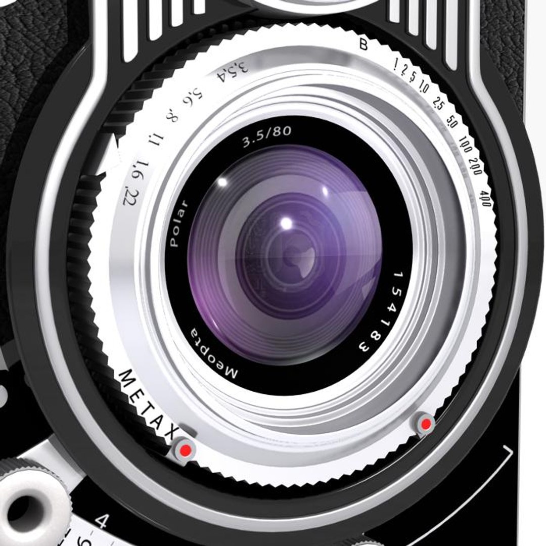 3d Vintage Flexaret Camera Lens Model