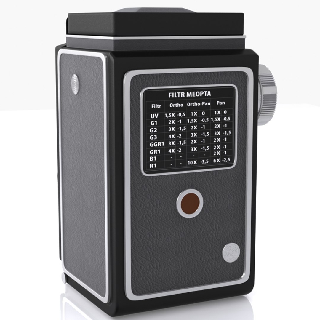3d Vintage Flexaret Camera Lens Model
