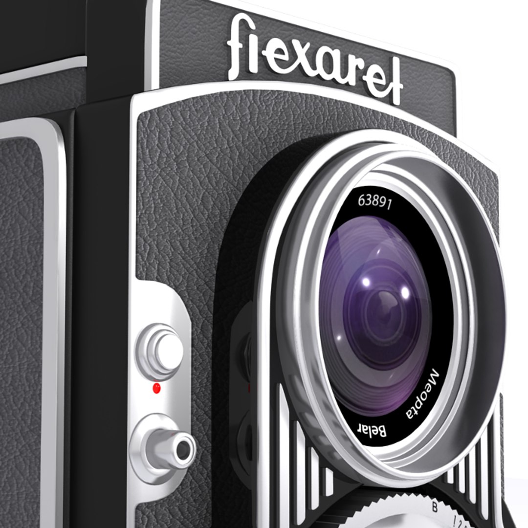 3d Vintage Flexaret Camera Lens Model