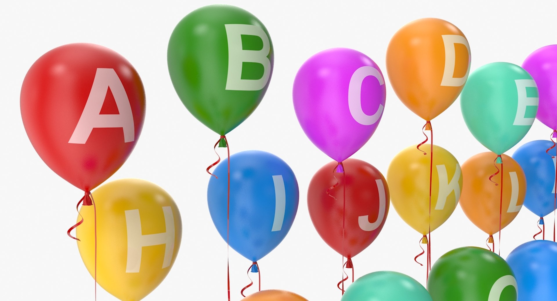 Alphabet Balloons Model - TurboSquid 1359287