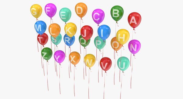 Alphabet balloons model - TurboSquid 1359287