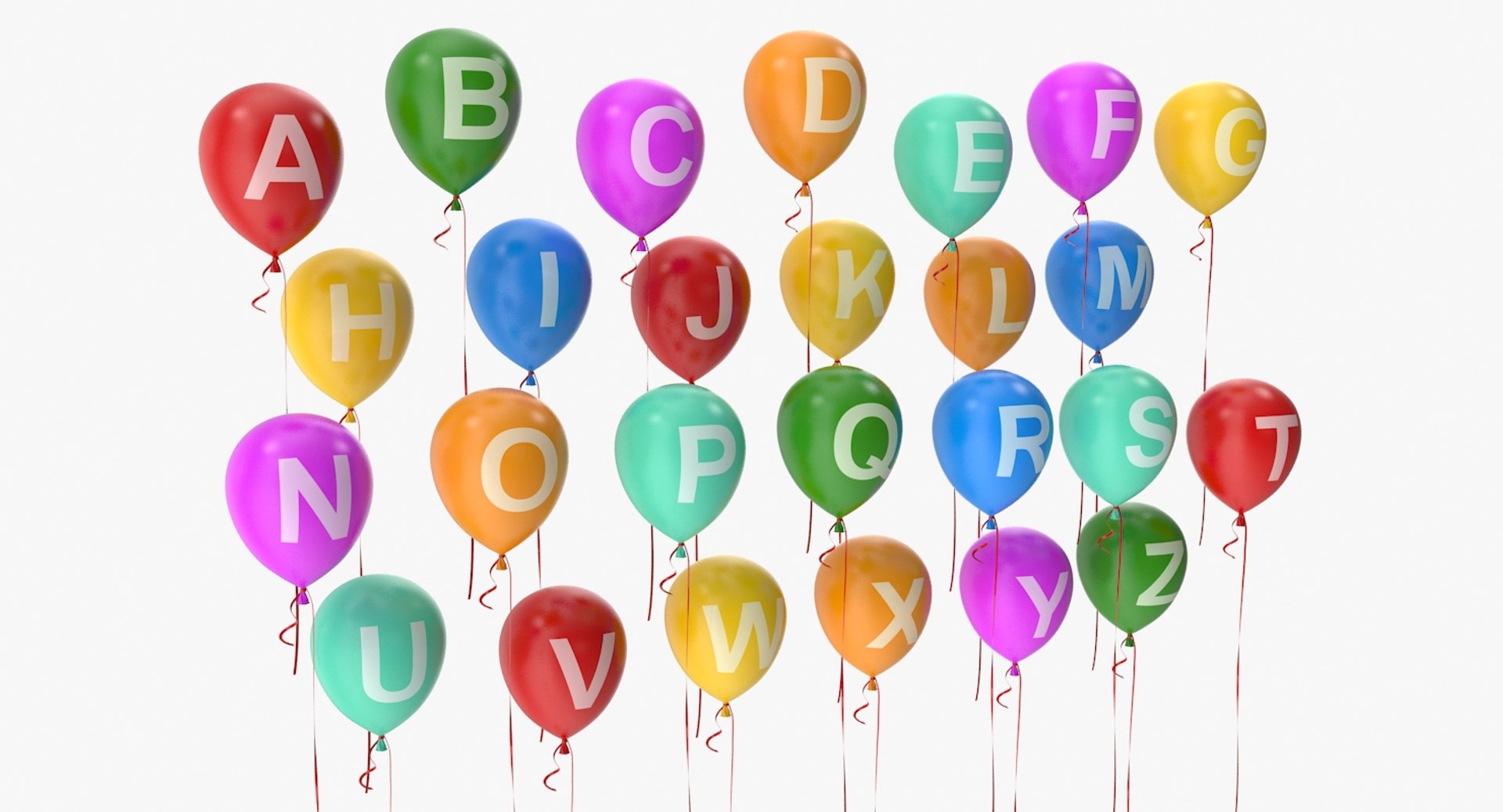 Alphabet Balloons Model - TurboSquid 1359287