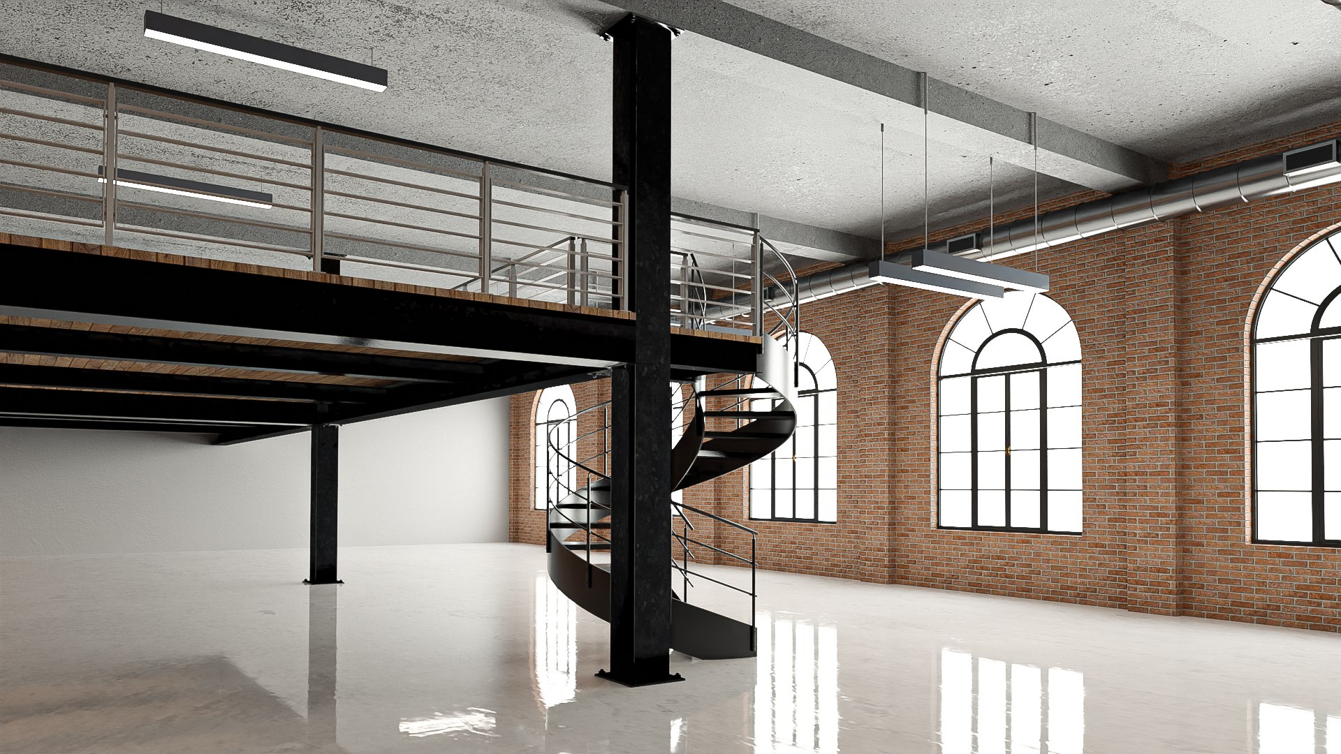3D model Industrial loft and office space 18 - TurboSquid 2103952