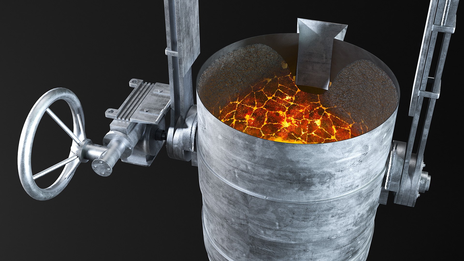 3D ladle filled molten metal model - TurboSquid 1577179