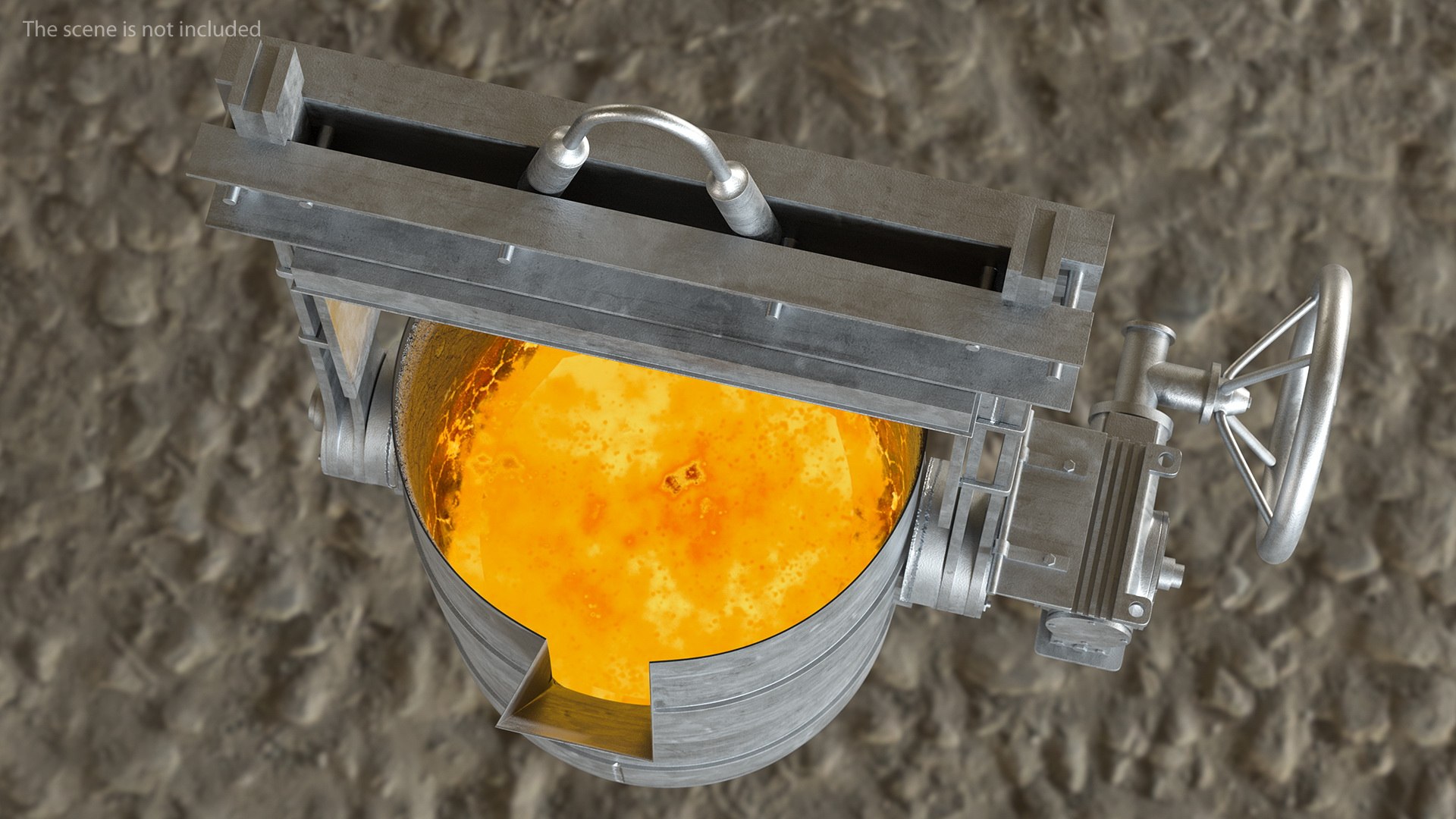 3D ladle filled molten metal model - TurboSquid 1577179
