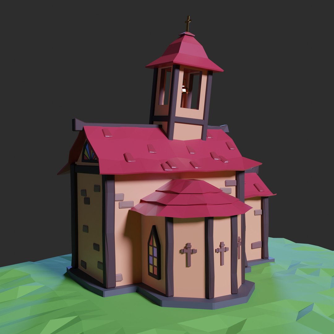 Low Poly Church 3D Model - TurboSquid 2192186