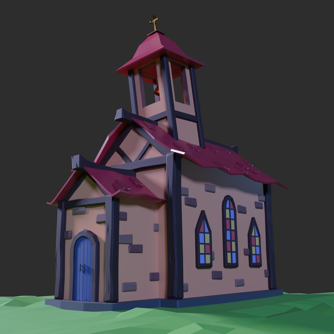 Low Poly Church 3D Model - TurboSquid 2192186