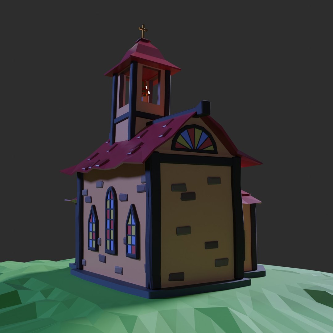 Low Poly Church 3D Model - TurboSquid 2192186