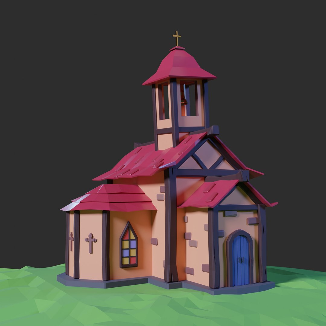 Low Poly Church 3D Model - TurboSquid 2192186
