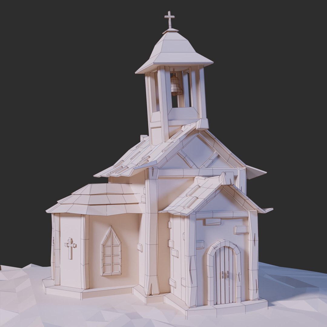 Low Poly Church 3D Model - TurboSquid 2192186