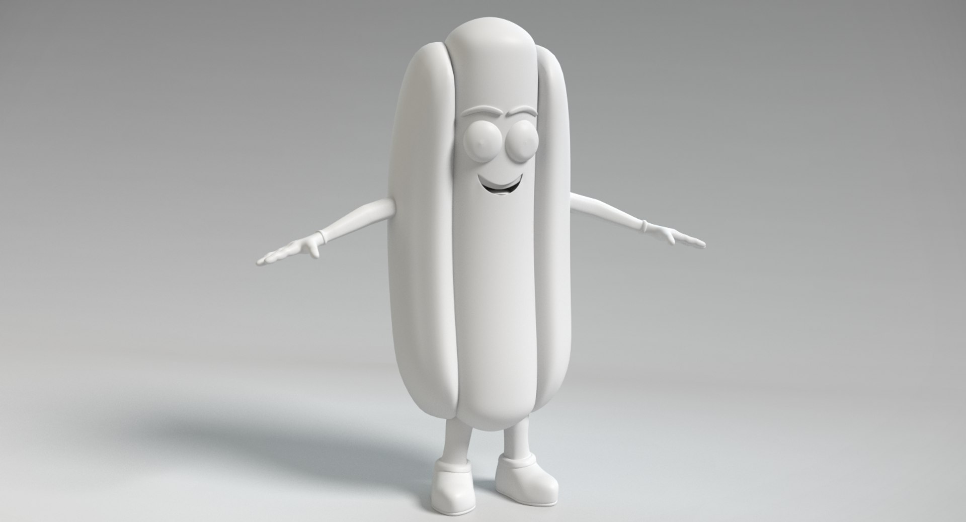3d Cartoon Hot Dog Character