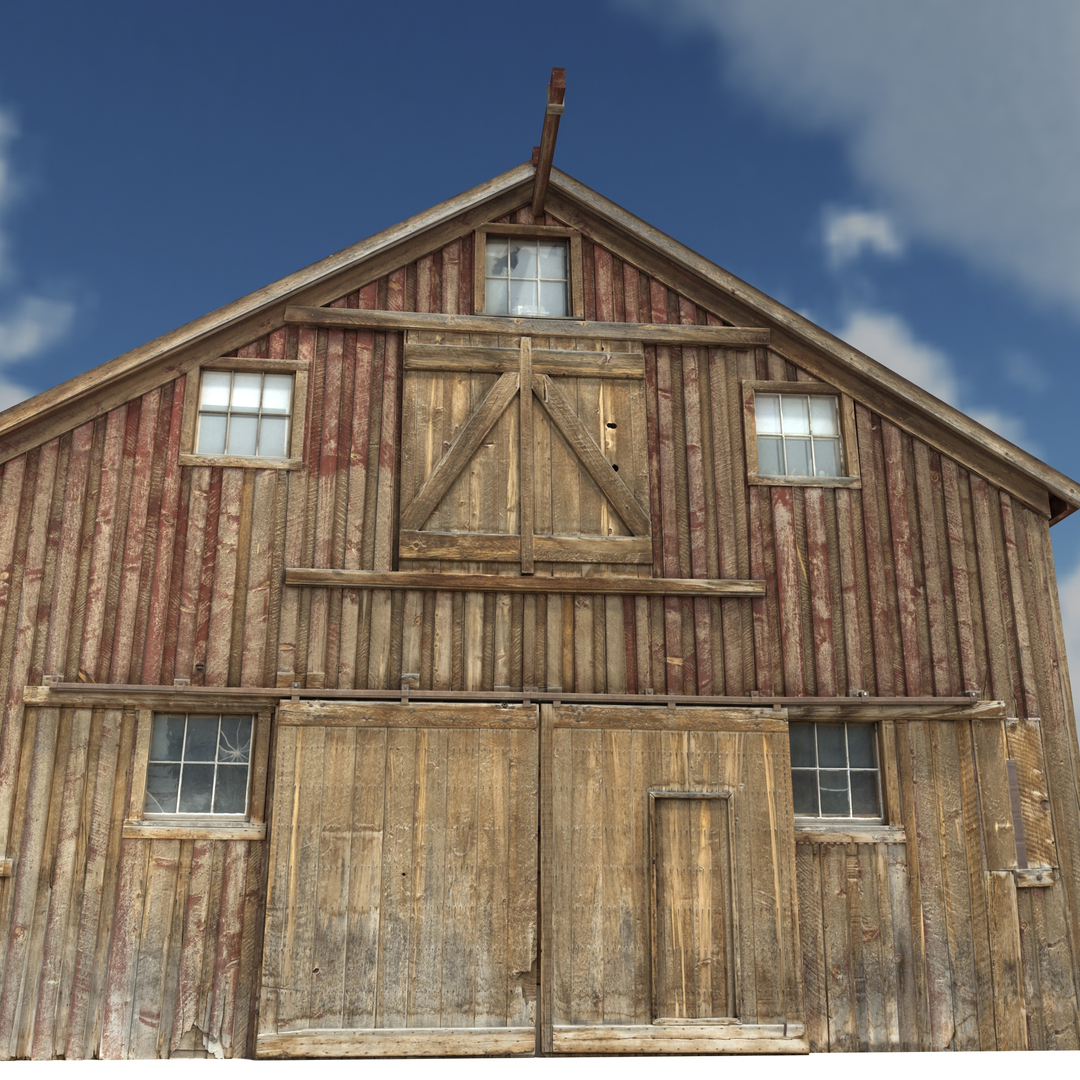 old wild west barn 3d obj